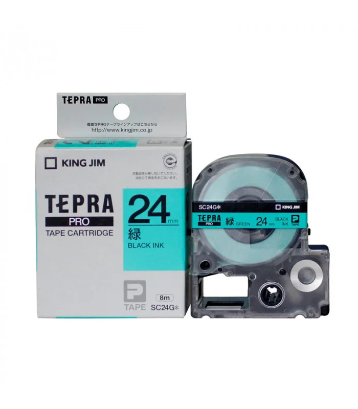 Tepra SC24G (Chữ Đen Nền Xanh Lá, Khổ 24mm) | ⓿ | METAKING