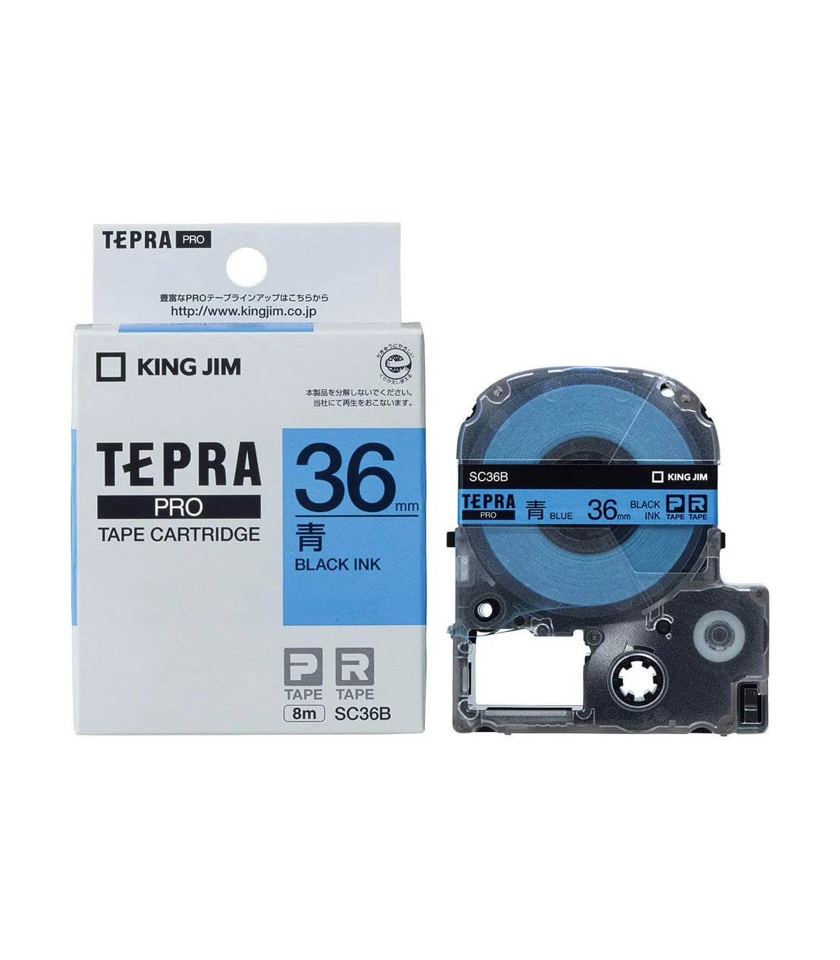 Tepra SC36B (Chữ Đen Nền Xanh Dương, Khổ 36mm) | ⓿ | METAKING